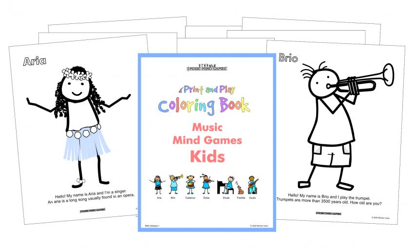 kids music coloring book