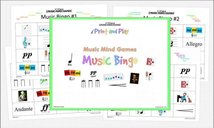 Music Bingo Game (PDF) – Music Mind Games